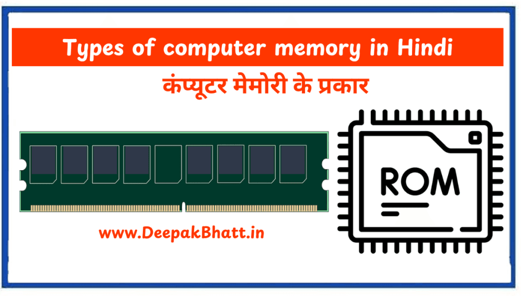 Computer Memory Types : RAM, ROM और स्टोरेज Types of computer memory in ...